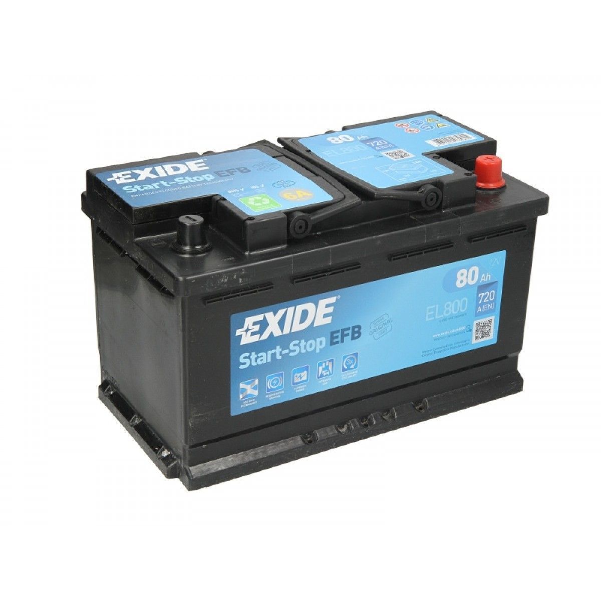 Купить Аккумулятор EXIDE START-STOP EFB 6СТ-80Ah Аз 800А (0) (L4) EL ...